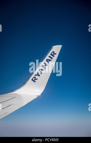Ryanair plane wing tip during a flight Stock Photo - Alamy