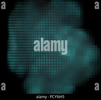 Blue pixel grid fractal on a black background Stock Photo - Alamy