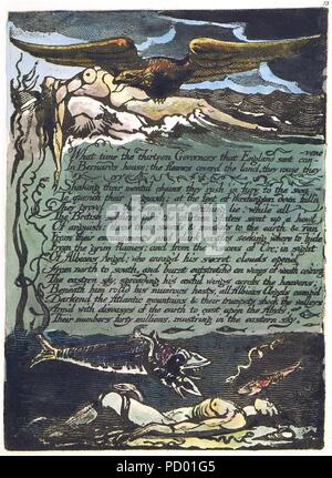 'America a Prophecy, Plate 15' is a historical engraving by William ...