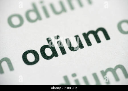 word hatred printed on white paper macro Stock Photo - Alamy