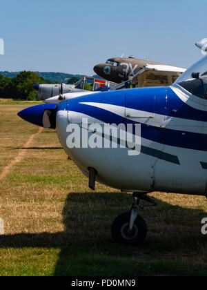 A light aircraft on the airfield Stock Photo - Alamy
