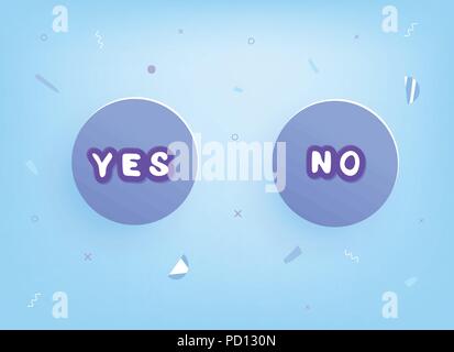 Yes and No banner. Stickers with handwritten lettering and speech ...