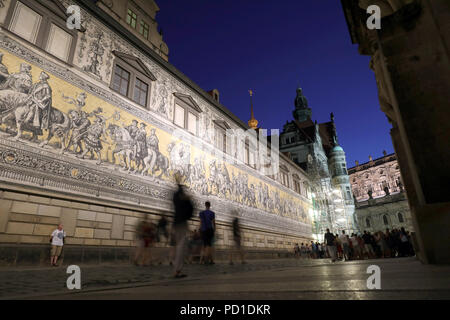Dresden, Germany. 01st Aug, 2018. A woman stands in front of the ...