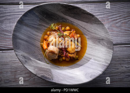 Madrid style modern callos tripe stew from Spain tapas Stock Photo - Alamy