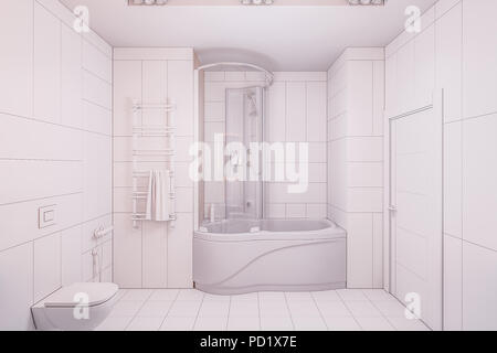 High resolution image interior. A bathroom in modern style. 3d ...