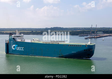 UECC Autostar Madeira Vehicles Carrier Vessel arriving into Southampton ...