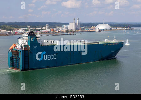 UECC Autostar Madeira Vehicles Carrier Vessel arriving into Southampton ...