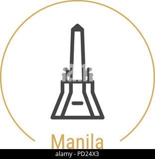 Philippines, Manila architecture vector city skyline, travel Stock ...