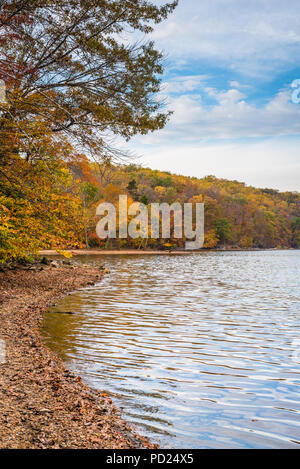 Autumn color at Loch Raven Reservoir, in Cockeysville, Maryland Stock ...
