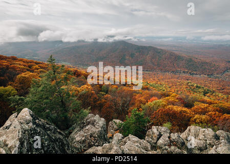 Autumn view from Ravens Roost Overlook, on the Blue Ridge Parkway in ...