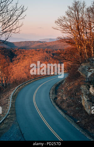 Evening view of the Blue Ridge Parkway, near Afton, Virginia Stock ...