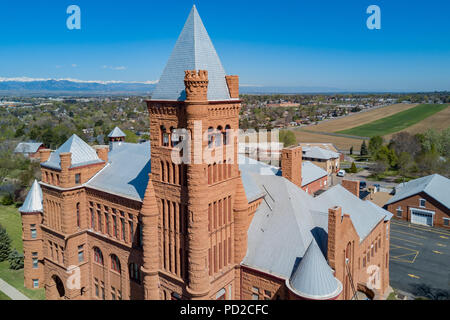 Aerial view of the famous Westminster Castle at Westminster, Colorado ...
