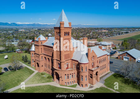 Aerial view of the famous Westminster Castle at Westminster, Colorado ...