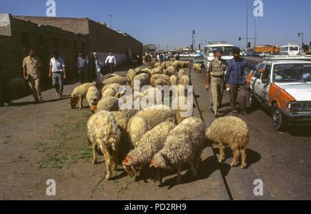 Baghdad, Iraq - October 1995 - A busy street in central Baghdad, Iraqi ...