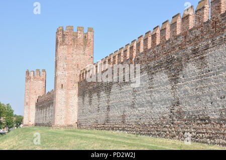 The medieval walls of Montagnana, in Padua province, Veneto, Italy ...