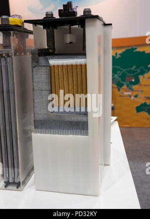 inside or cross section of industrial battery ; detail component parts ...