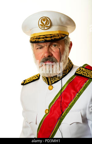 Fictional character : Governor Babala with white full uniform, red ...