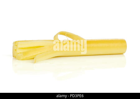 One whole smoked slovak string cheese stick isolated on white ...