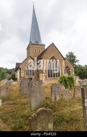 St. Paul's Church in the Surrey village of Tongham, UK, the only church ...