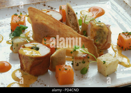 plated chicken main meal Stock Photo - Alamy