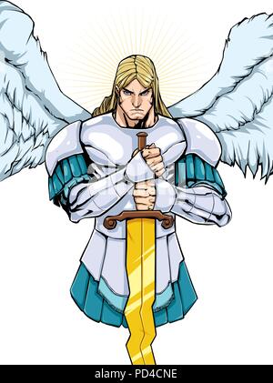 Archangel Michael Portrait Line Art Stock Vector Image & Art - Alamy