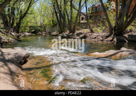 Super clean water of the Boulder Creek at Boulder, Colorado Stock Photo ...