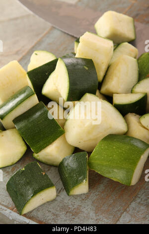 rough chopped courgette Stock Photo - Alamy