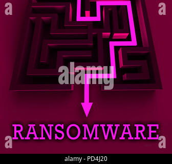 Ransom Ware Extortion Security Risk 3d Rendering Shows Ransomware Used ...