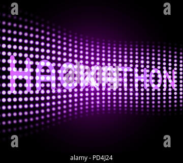 Hackathon Technology Threat Online Coding 2d Illustration Shows ...