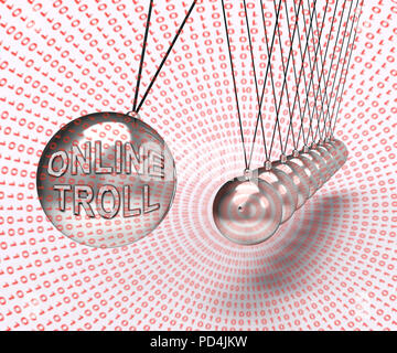 Online Troll Rude Sarcastic Threat 2d Illustration Shows Cyberspace ...