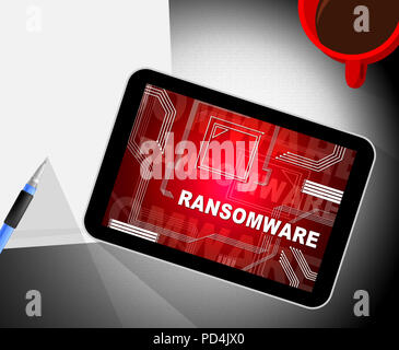 Ransom Ware Extortion Security Risk 3d Illustration Shows Ransomware ...