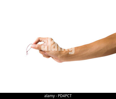 Woman with rubber bands on pink background Stock Photo - Alamy