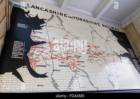 Lancashire and Yorkshire Railway map, Victoria Station, interior Stock ...