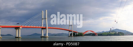 Changseon-Samcheonpo Bridge in Sacheon city in South Korea Stock Photo ...