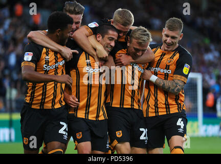 Hull City's Evandro Goebel celebrates scoring his side's first goal of ...