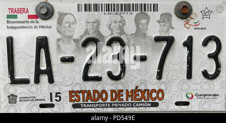 Mexican Car License Plate Stock Photo - Alamy