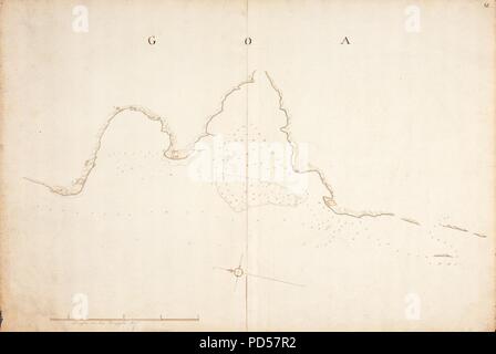 This map of the Goa coast, a historical artwork, illustrates the ...
