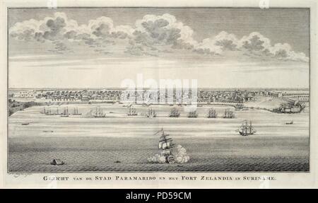 View of the city of Paramaribo and Fort Zeelandia, 1772. Gezicht van ...