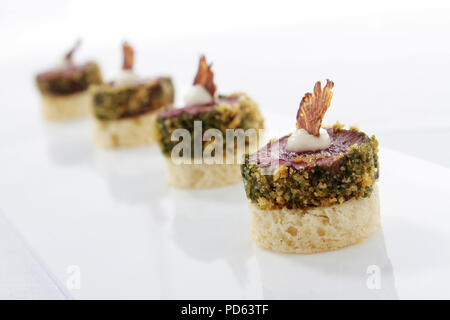 gourmet beef canapes Stock Photo - Alamy