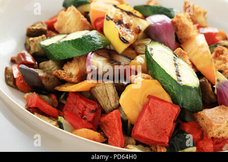 healthy char grilled vegetables plated meal Stock Photo - Alamy
