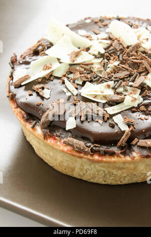 plated chocolate tart dessert Stock Photo - Alamy