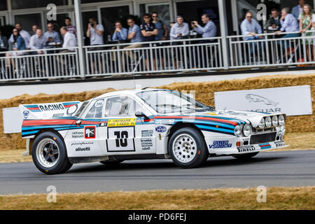 1984 Lancia 037 Group B rally car with driver Max Girardo at the 2018 ...