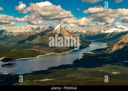 A view of Spray Lakes Reservoir from the top of Tent Ridge in ...