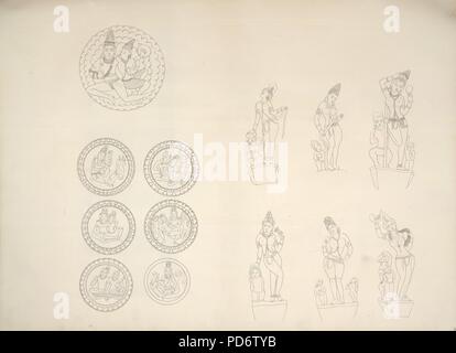 An 1853 sketch of 6th century amorous couple and mithuna sculptures ...