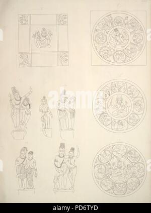 An 1853 sketch of 6th century amorous couple and mithuna sculptures ...