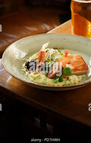 plated pork belly main Stock Photo - Alamy