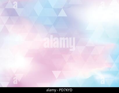 A beautiful colorful triangles on the light blue background Stock ...