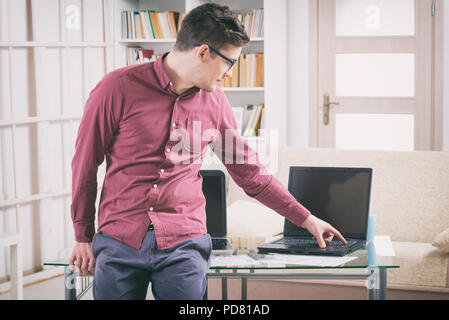 Freelance developer or designer working at home Stock Photo: 86072290 ...