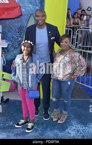 Caron Butler and family attending 'The Meg' premiere at the TCL Chinese ...