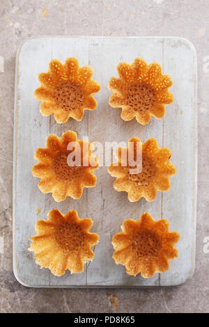 brandy snap baskets Stock Photo - Alamy